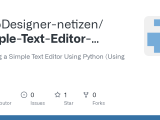 Github Webdesigner Netizen Simple Text Editor Using Python Creating