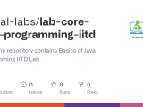Github Virtual Labs Lab Core Java Programming Iitd This Is The