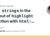String S In The Output Of Highlight Function With Html True Maybe