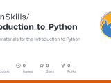 Github Openskills Introduction To Python Course Materials For The