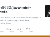 Github Arjun9630 Java Mini Projects A Collection Of Java Code