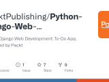 Github Packtpublishing Python Django Web Development To Do App