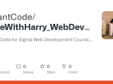 Github Savantcode Codewithharry Webdevcourse2024 Source Code For