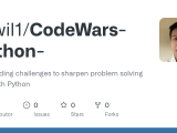 Github Xuwil1 Codewars Python Daily Coding Challenges To Sharpen