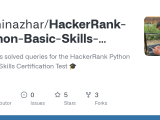 Github Adminazhar Hackerrank Python Basic Skills Certification Test