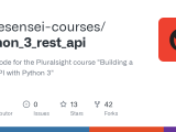 Github Codesensei Courses Python 3 Rest Api Demo Code For The