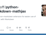 Github Mayoff Python Markdown Mathjax Tiny Python Markdown Extension