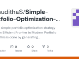 Github Samudithas Simple Portfolio Optimization Using Python This Is