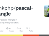 Github Thinkphp Pascal Triangle Display Pascal S Triangle In C C