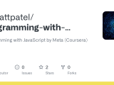 Github Jaydattpatel Programming With Javascript By Meta Coursera