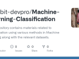 Github Sambit Devpro Machine Learning Classification The Repository