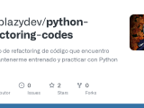 Github Deeplazydev Python Refactoring Codes Ejercicio De Refactoring
