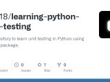 Github Dfortch18 Learning Python Unit Testing My Repository To Learn
