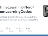 Github Machinelearning Nerd Pythonlearningcodes This Is The Code