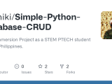 Github Geiniki Simple Python Database Crud Work Immersion Project As