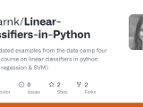 Github Scharnk Linear Classifiers In Python Consolidated Examples
