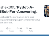 Github Abhishek305 Pybot A Chatbot For Answering Python Queries Using