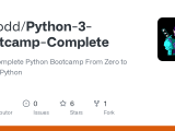Github Elfgodd Python 3 Bootcamp Complete 2022 Complete Python