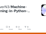 Github Denvern3 Machine Learning In Python Tutorials