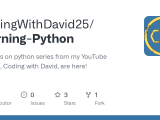 Github Codingwithdavid25 Learning Python All Codes On Python Series