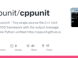 Github Cppunit Cppunit Cplusplusunit Tiny Single Source File C
