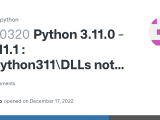 Python 3 11 0 3 11 1 Python311 Dlls Not Added To Sys Path In