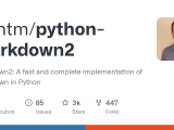 Python Markdown2 Markdown2 Py At Master Trentm Python Markdown2 Github