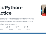 Github C Jai Python Practice Contains Simple Code Snippets Written