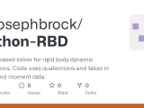 Github Drjosephbrock Python Rbd Python Based Solver For Rigid Body