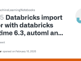 Databricks Import Error With Databricks Runtime 6 3 Automl And Pandas
