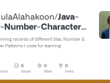 Github Manulaalahakoon Java Star Number Character Patterns