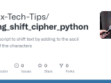 Github Linux Tech Tips String Shift Cipher Python Python Script To