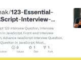 Github Siamak 123 Essential Javascript Interview Question Javascript