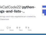 Github Blackcatcode22 Python Strings And Lists Vegetablecan Python