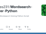 Github James231 Wordsearch Solver Python Simple Wordsearch Solving