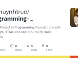 Github Linhhuynhtruc Programming Foundations With Javascript Html And