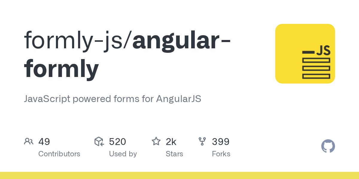 GitHub - formly-js/angular-formly: JavaScript powered forms for AngularJS