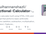 Github Abdulhannanshazli Functional Calculator Using Html Css And