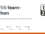 Github Ist256 Learn Python Source Code Repository For The Ist256