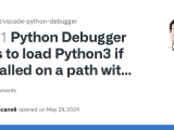Python Debugger Fails To Load Python3 If Installed On A Path With