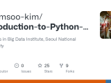 Github Buomsoo Kim Introduction To Python Programming Lectures In