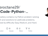 Github Cyberoctane29 Leetcode Python Problem Solving This Repository