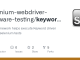 Github Selenium Webdriver Software Testing Keyword Driven Framework