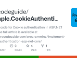 Github Procodeguide Sample Cookieauthentication Sample Code For