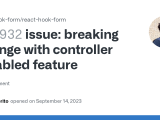 Issue Breaking Change With Controller Disabled Feature Issue 10932