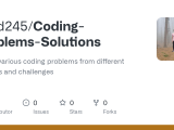 Github Tejad245 Coding Problems Solutions Solved Various Coding