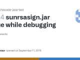 Sunrsasign Jar Issue While Debugging Issue 804 Microsoft Vscode