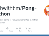 Github Techwithtim Pong Python The Famous Game Of Pong Implemented
