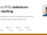 Github Karanlk15 Selenium Java Testing This Repo Contains Basic Core