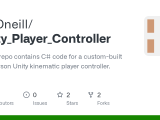 Github Patoneill Unity Player Controller This Git Repo Contains C